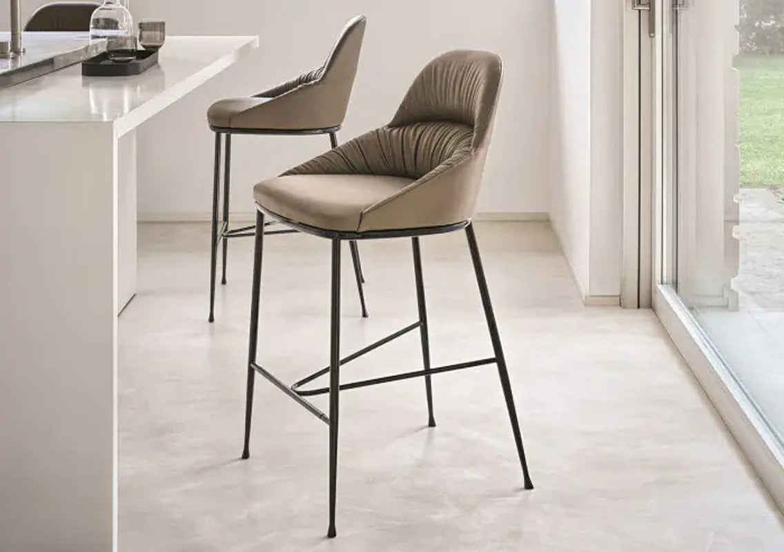 Queen Bar Stool in Sand Premium Eco Leather (Quick Ship)