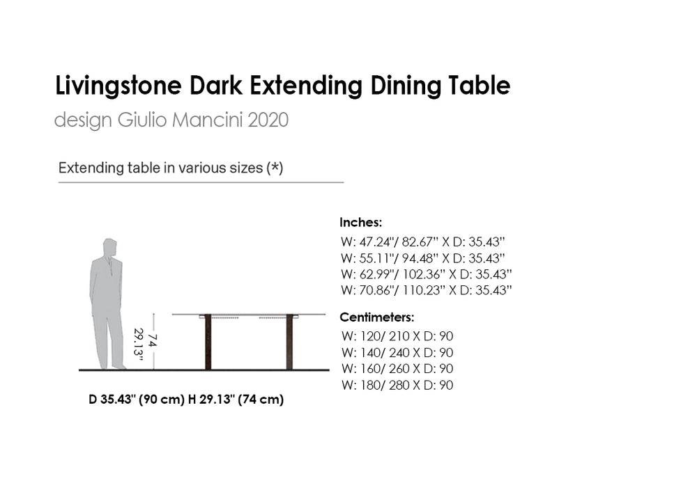 Livingstone Dark Fixed & Extendable Dining Tables